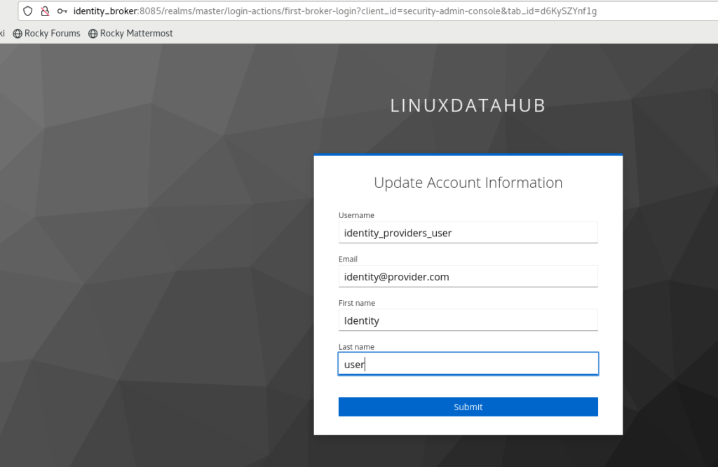 How to configure keycloak as identity provider and identity broker ? - LinuxDataHub